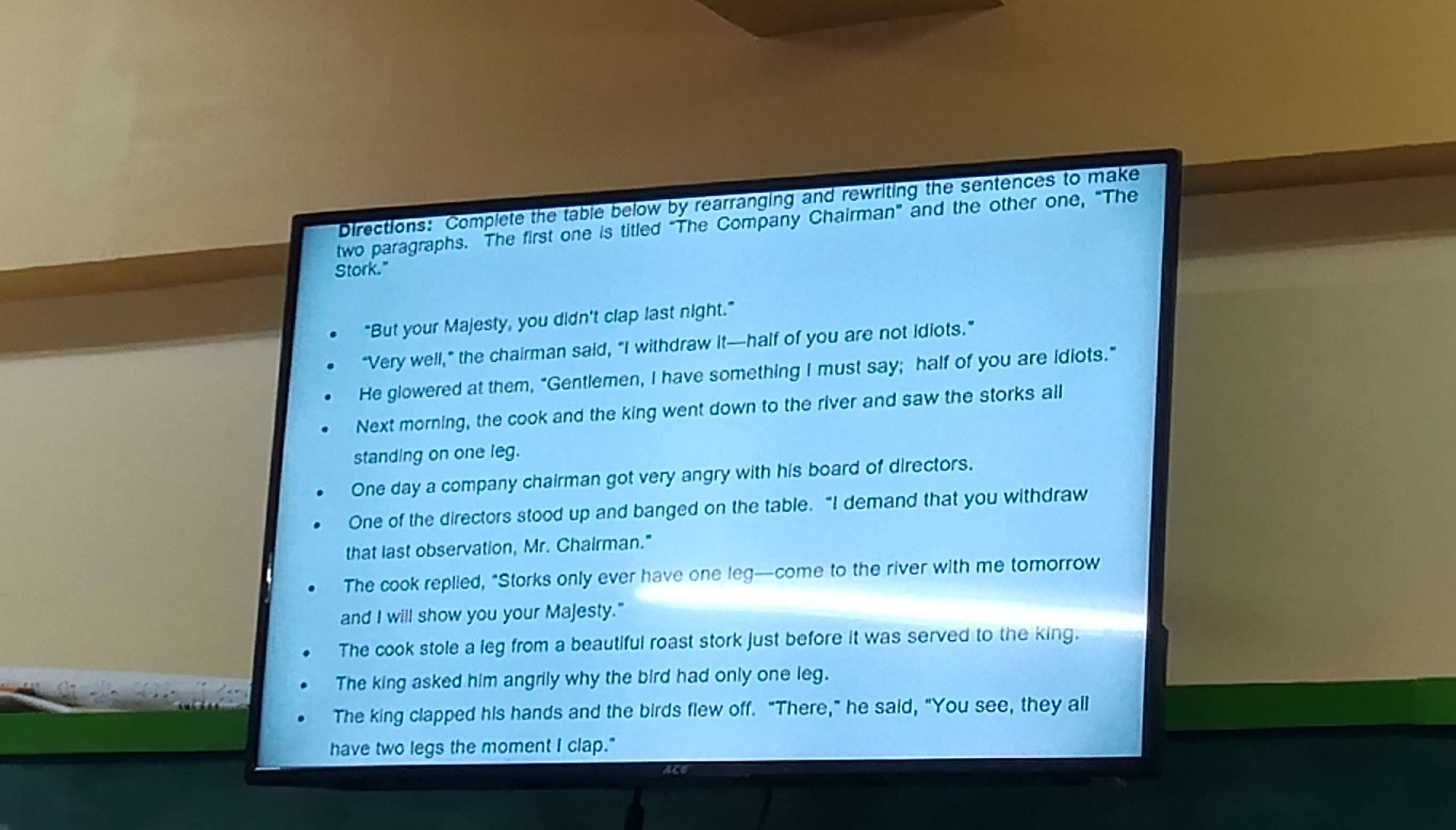 Directions Complete the table below by | StudyX