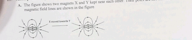 A The figure shows two magnets X and Y kept