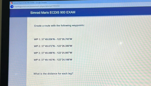 Simrad Maris ECDIS 900 EXAM Create a route
