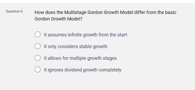 Question 6 How does the Multistage Gordon | StudyX