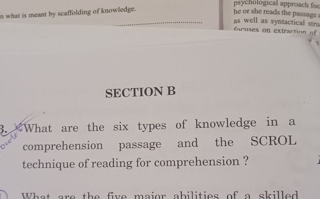 3 What are the six types of knowledge in a | StudyX