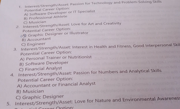 1 Interest/Strength/Asset Passion for | StudyX