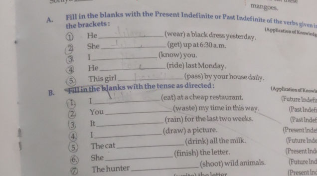 A Fill in the blanks with the Present | StudyX