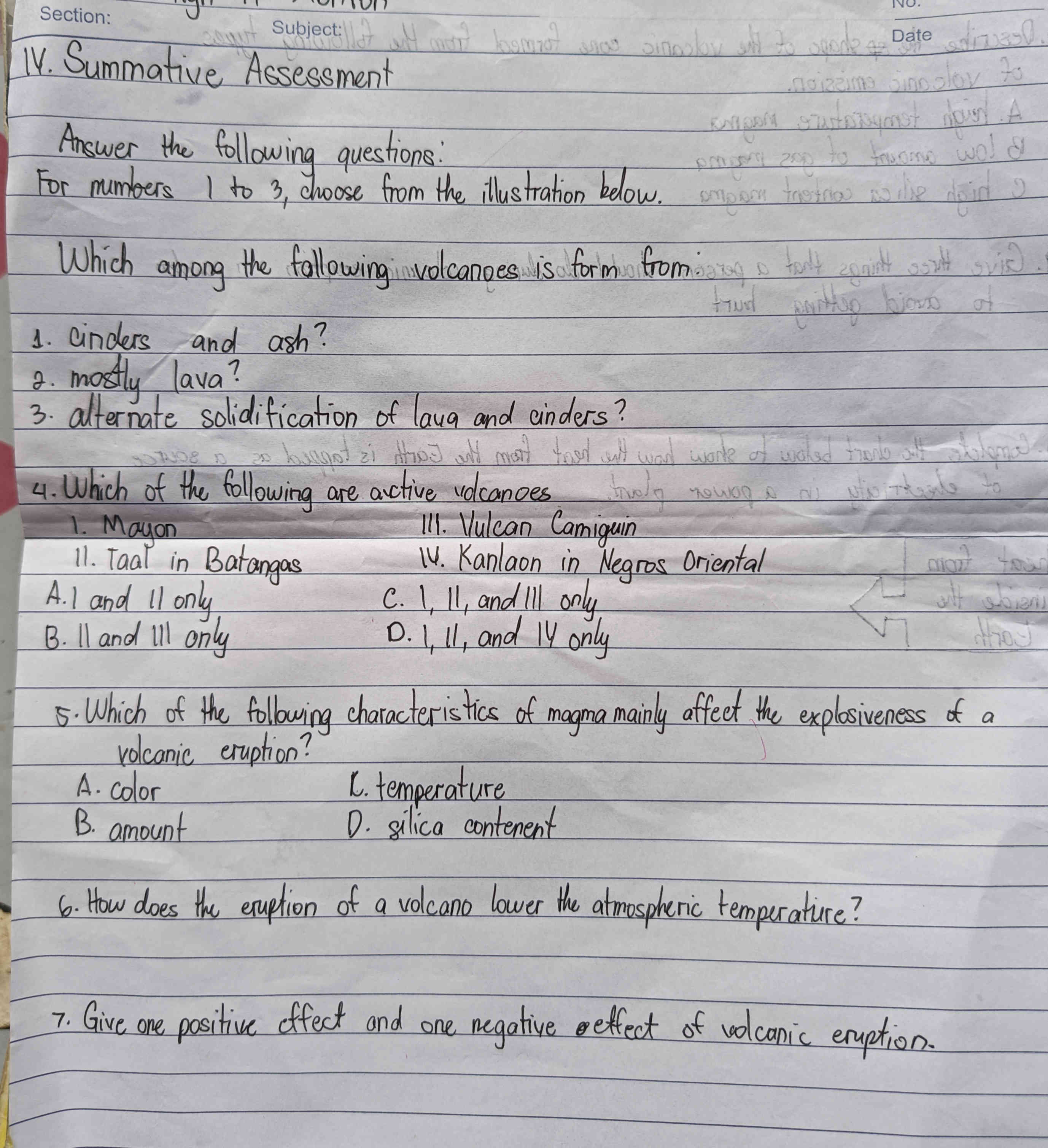 IV Summative Assessment Answer the following | StudyX