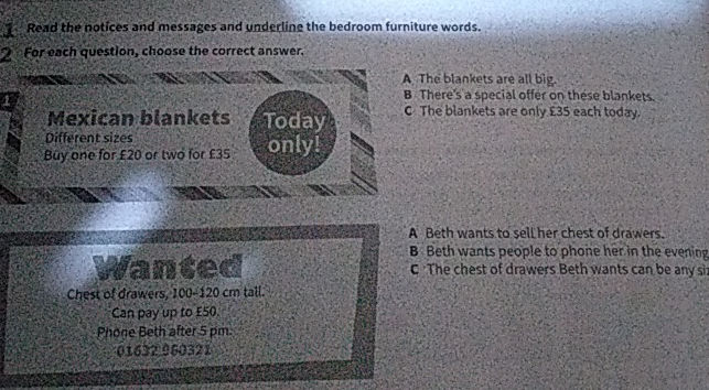 Read the notices and messages and underline | StudyX