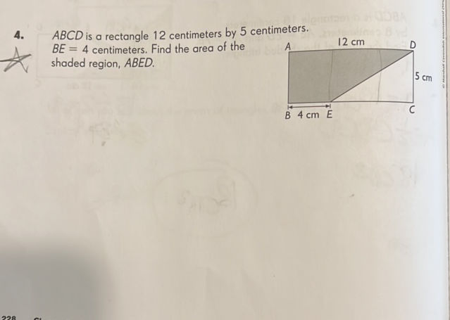 ABCD is a rectangle 12 centimeters by 5 | StudyX