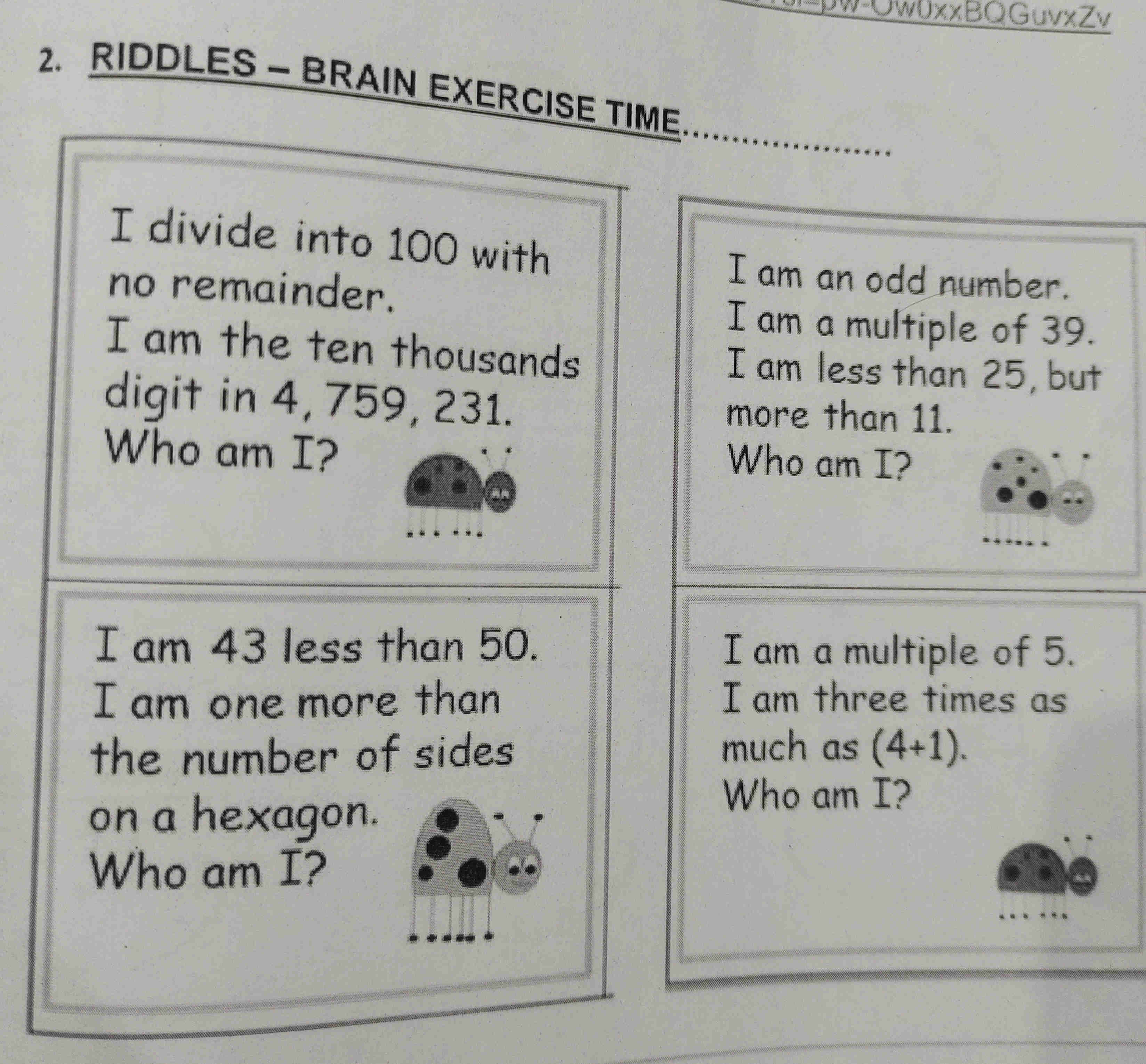 2 RIDDLES - BRAIN EXERCISE TIME I divide | StudyX