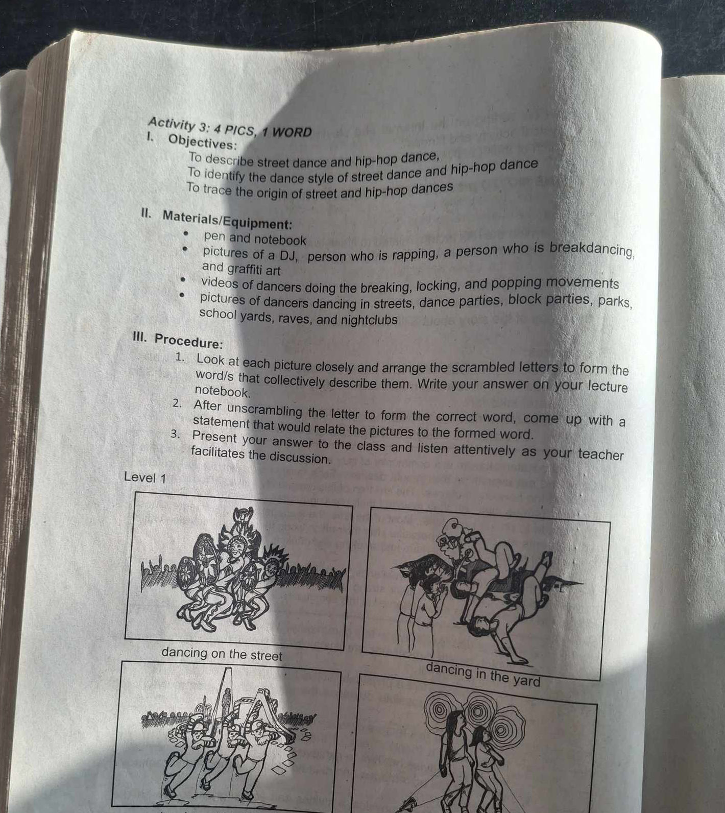 Activity 3 4 PICS 1 WORD 1 Objectives To | StudyX