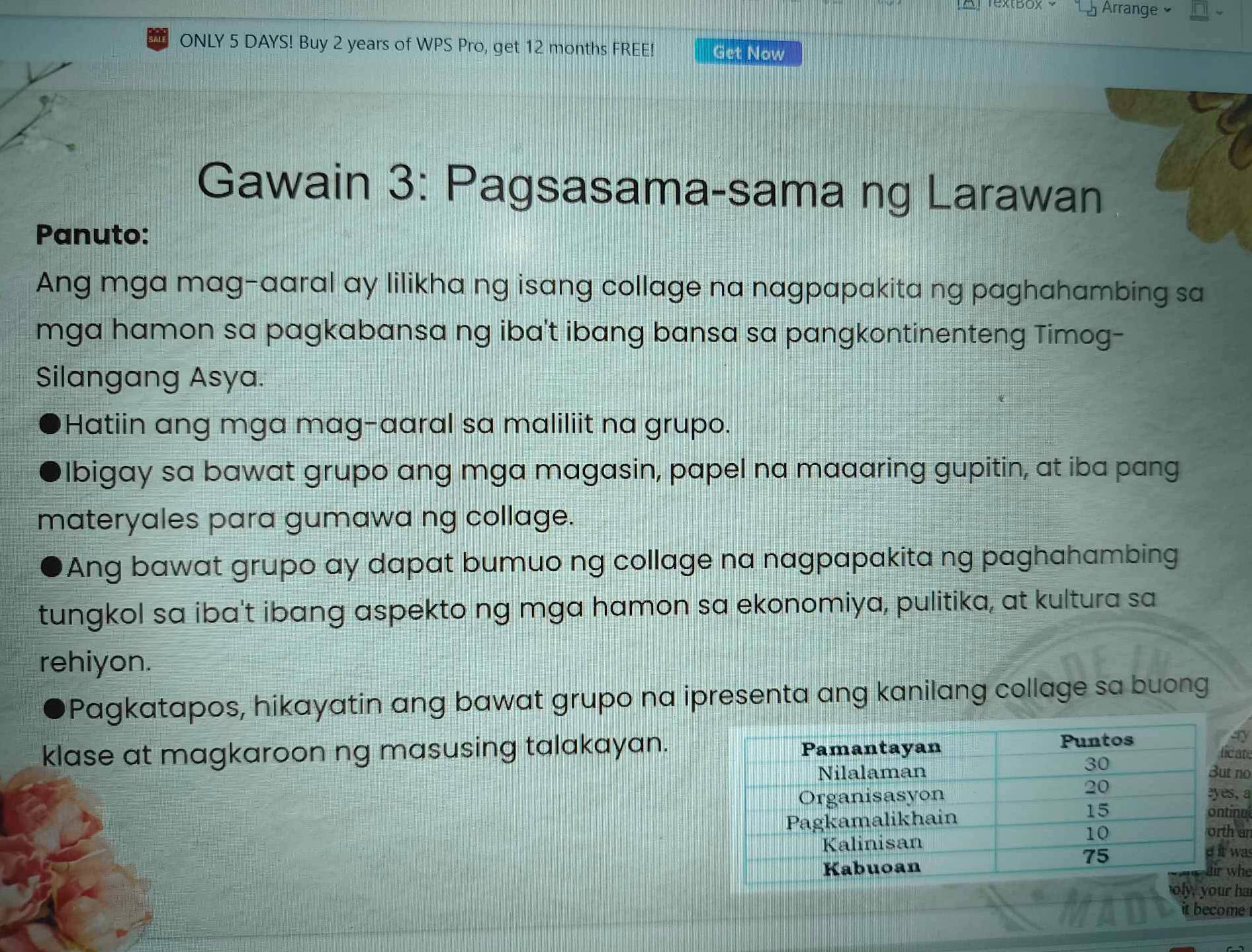 Gawain 3 Pagsasama-sama ng Larawan Panuto | StudyX