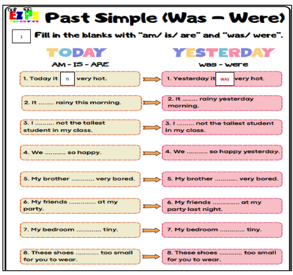 Past Simple (Was - Were) Fill in the blanks | StudyX