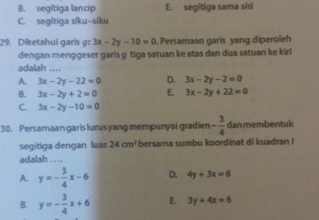 29 Diketahui garis g 3x-2y-10 = 0 Persamaan | StudyX