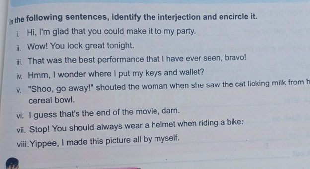 In the following sentences identify the | StudyX