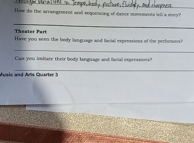 1Arough Variations in tempo body posture | StudyX