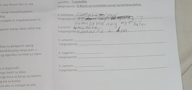 1 sumayaw Pangungusap Sumasayaw ang mga bata | StudyX