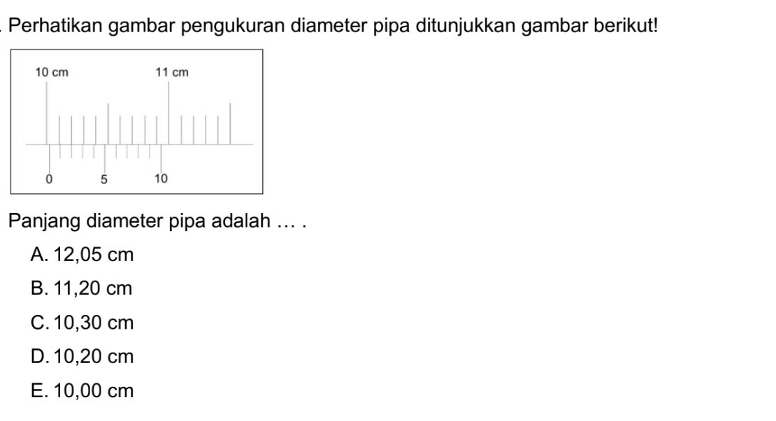 Perhatikan gambar pengukuran diameter pipa | StudyX