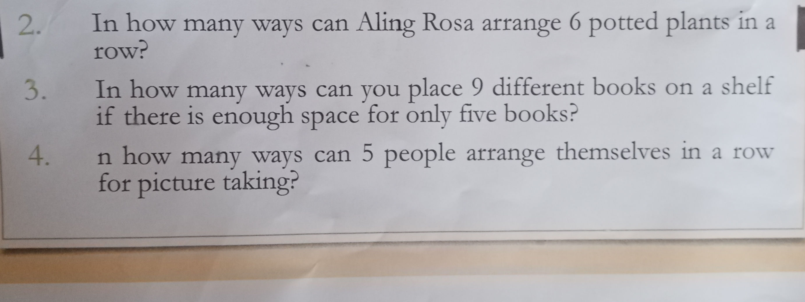 2 In how many ways can Aling Rosa arrange 6 | StudyX