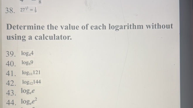 Determine the value of each logarithm | StudyX