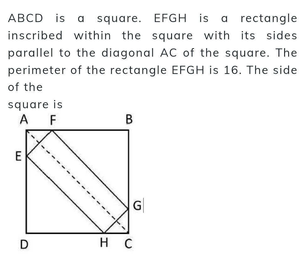 ABCD is a square EFGH is a rectangle | StudyX