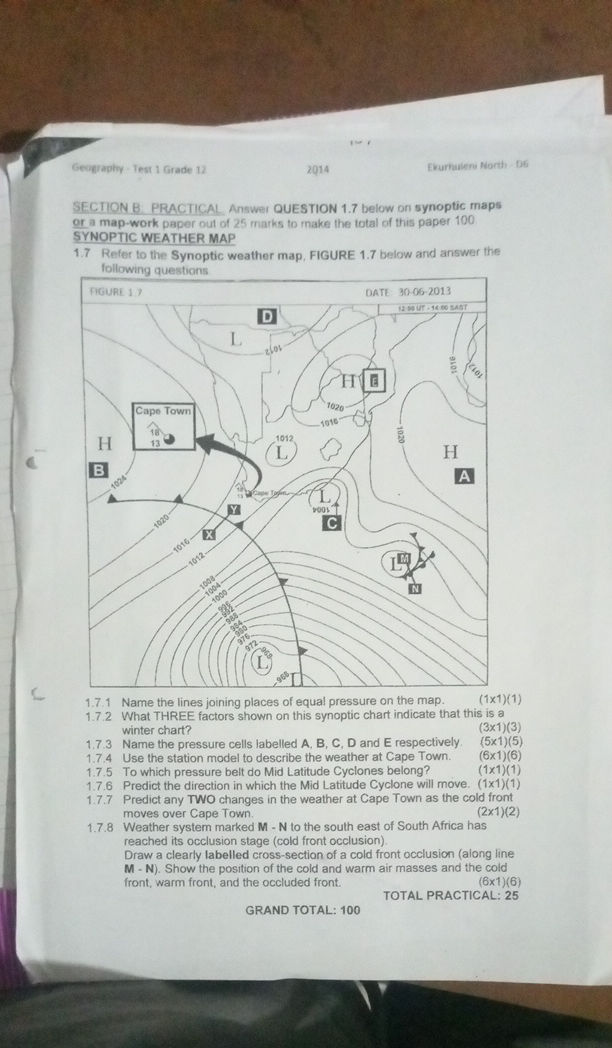 Geography Test 1 Grade 12 SECTION B | StudyX