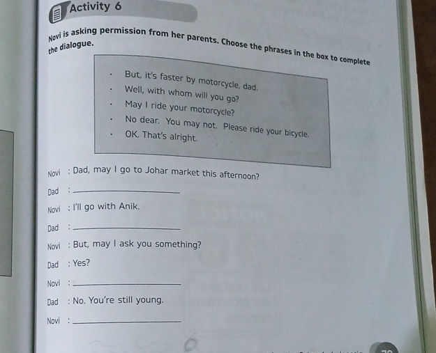Activity 6 Novi is asking permission from | StudyX
