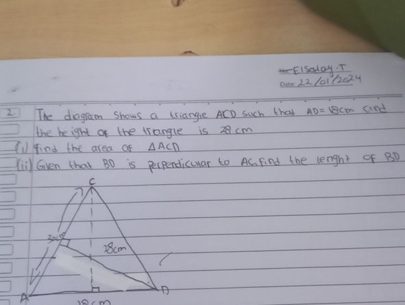 2 The diagram shows a triangle ACD such that | StudyX