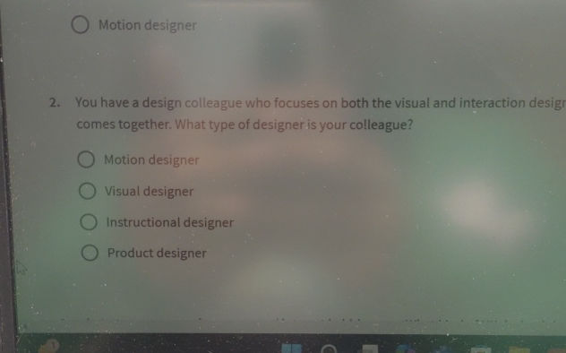 2 You have a design colleague who focuses on | StudyX