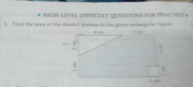 Find the area of the shaded portion in the | StudyX
