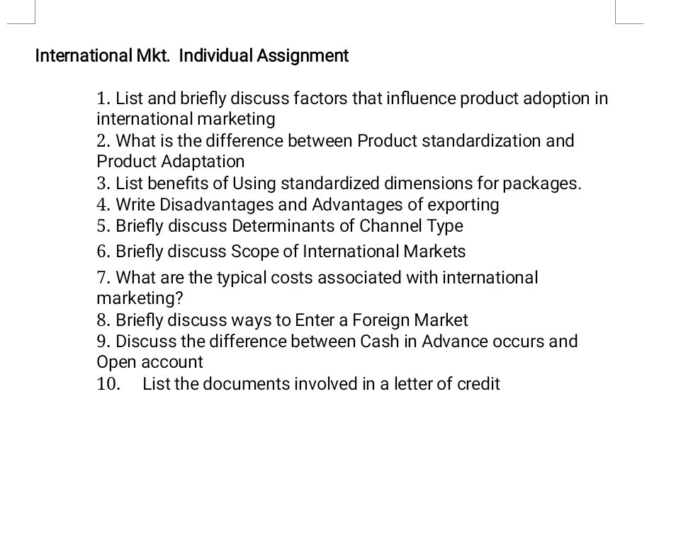 International Mkt Individual Assignment 1 | StudyX
