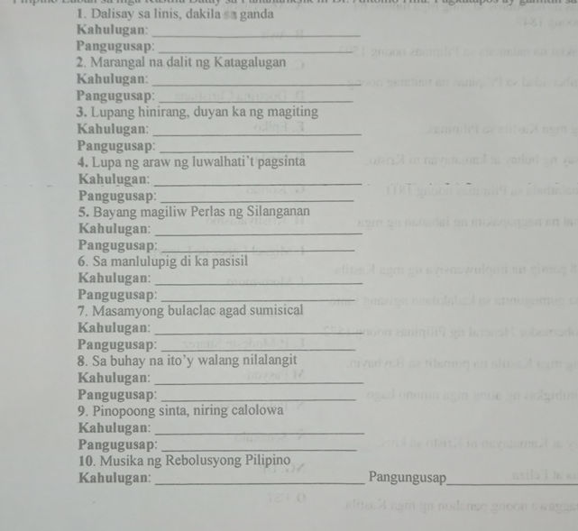 1 Dalisay sa linis dakila sa ganda Kahulugan | StudyX