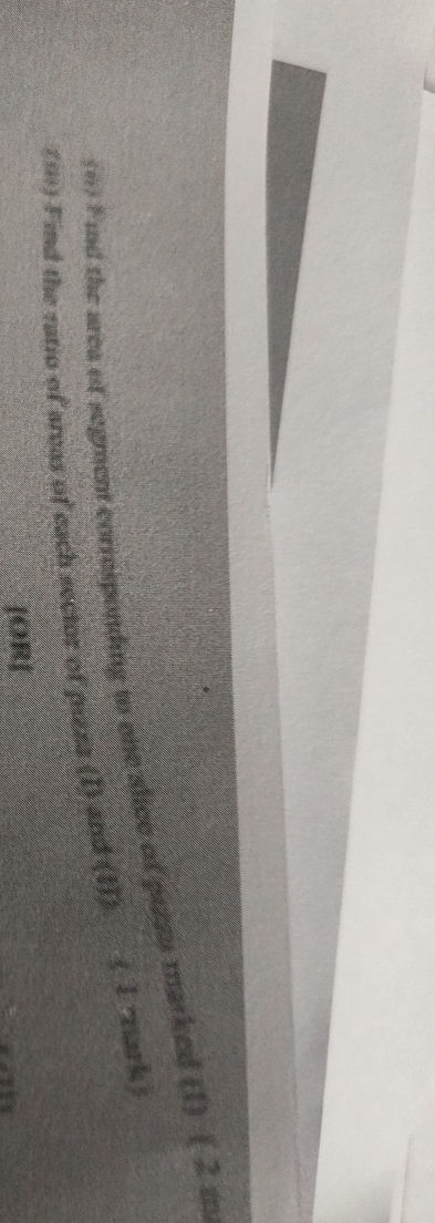 (e) Find the area of segment corresponding