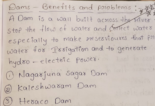 Dams - Benefits and problems A Dam is a wall | StudyX