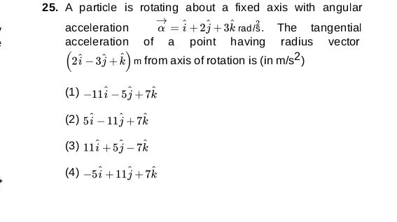 25 A particle is rotating about a fixed axis | StudyX