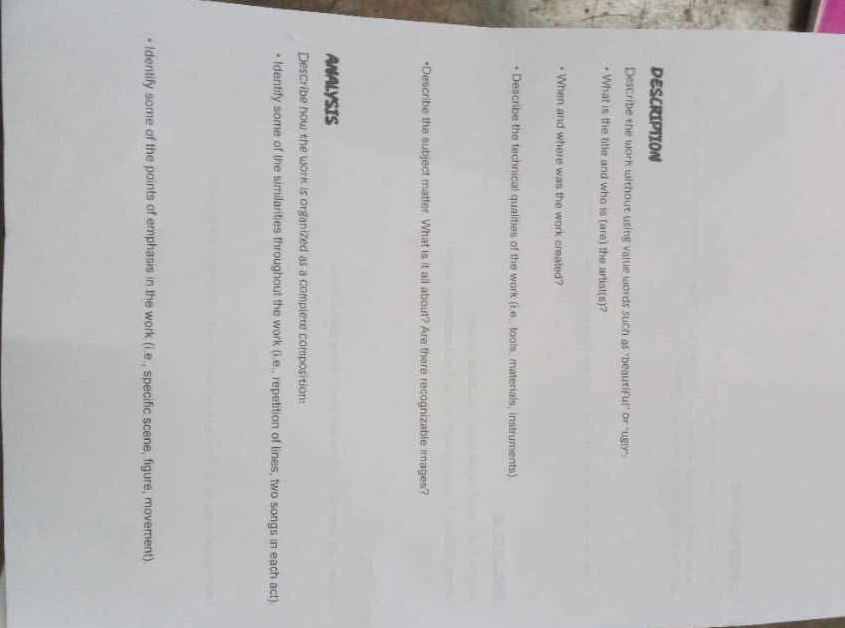 DESCRIPTION Describe the work without using | StudyX