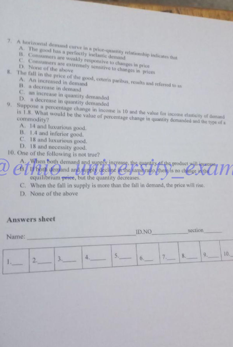 7 A horizontal demand curve in a | StudyX