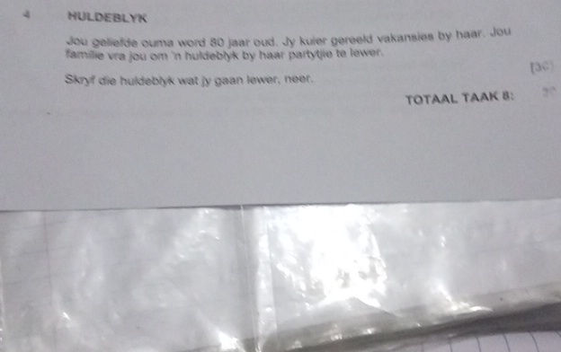 HULDEBLYK Jou geliefde ouma word 80 jaar oud