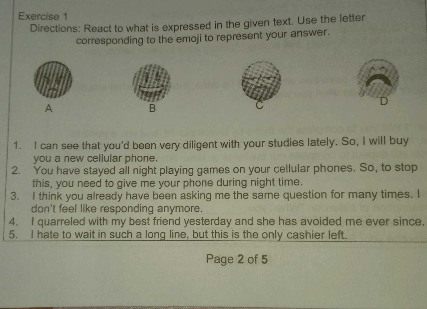 Exercise 1 Directions React to what is | StudyX