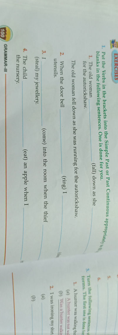 EXERCISES 1 Put the Verbs in the brackets | StudyX