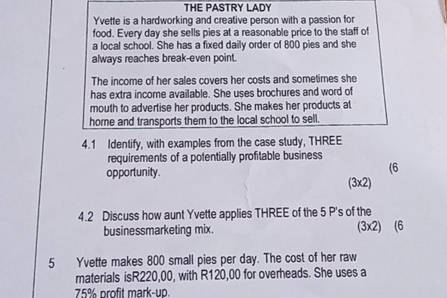 THE PASTRY LADY Yvette is a hardworking and | StudyX