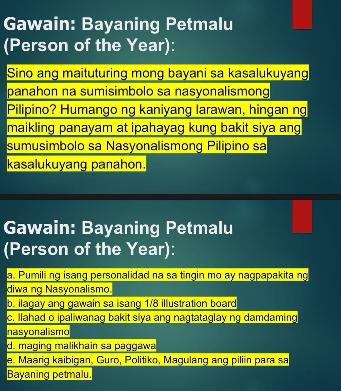 Gawain Bayaning Petmalu (Person of the Year) | StudyX