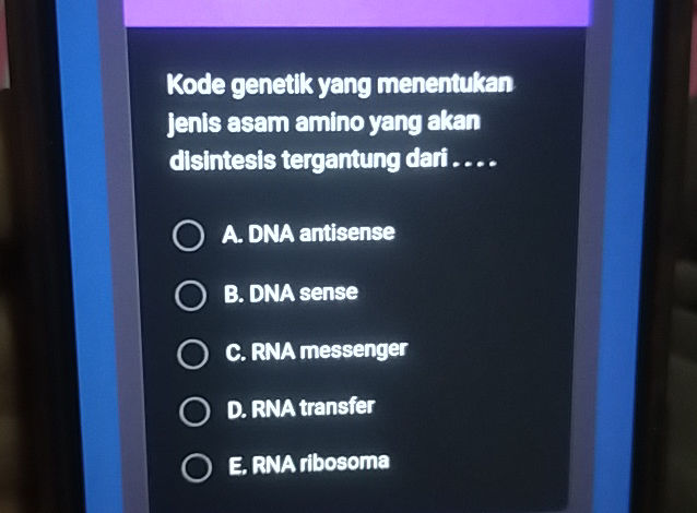 Kode genetik yang menentukan jenis asam | StudyX