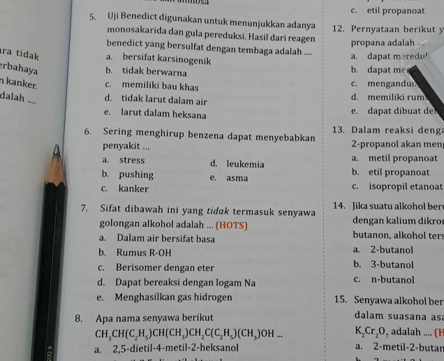 5 Uji Benedict digunakan untuk menunjukkan | StudyX
