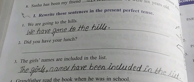 1 Rewrite these sentences in the present | StudyX