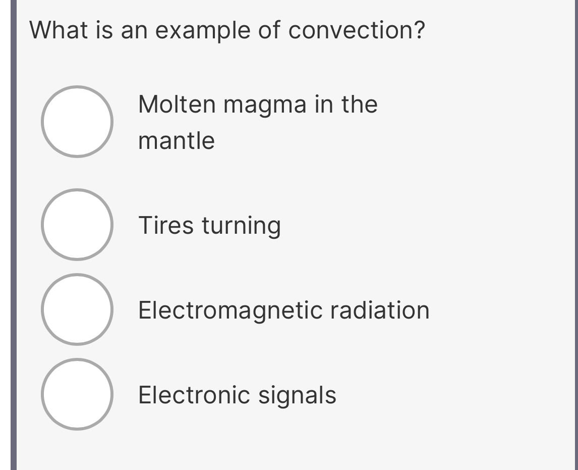 What is an example of convection Molten | StudyX