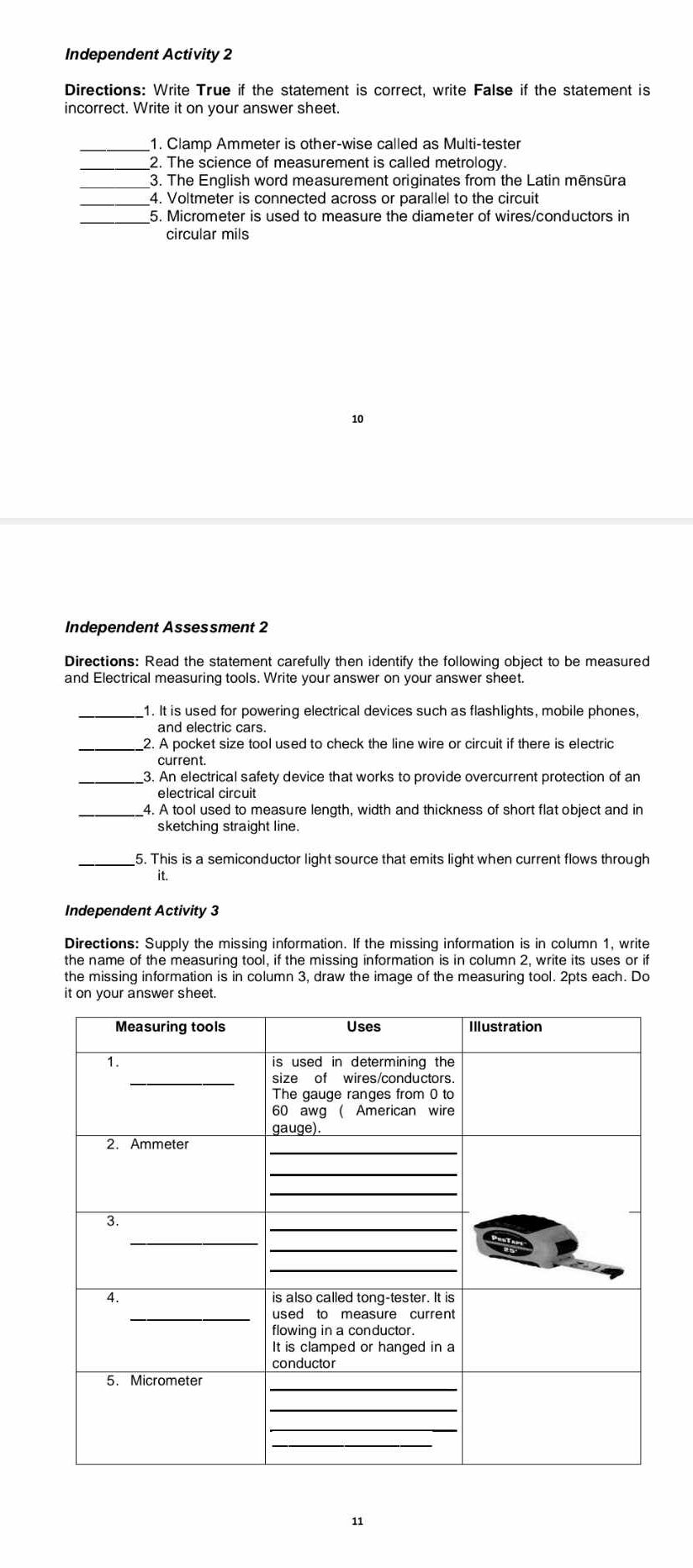 Independent Activity 2 Directions Write True | StudyX