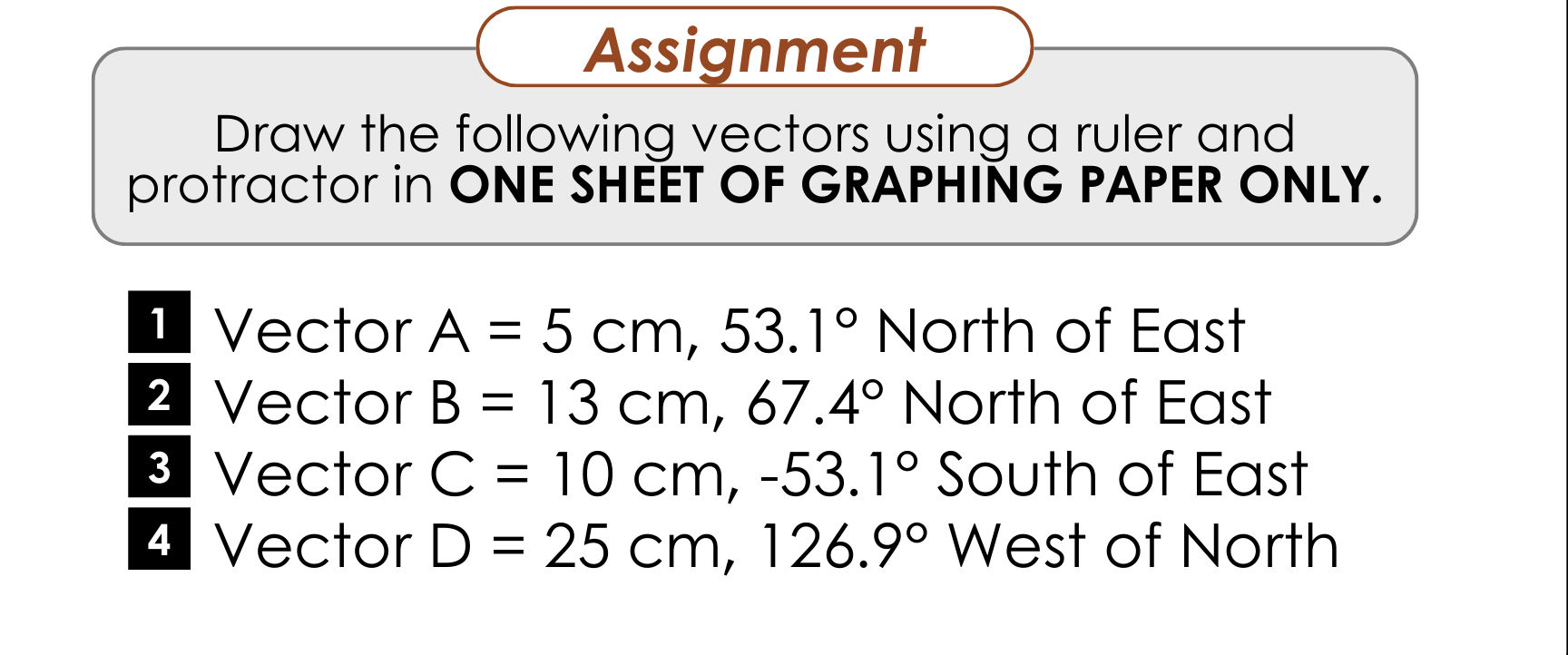 AssignmentDraw the following vectors using a | StudyX