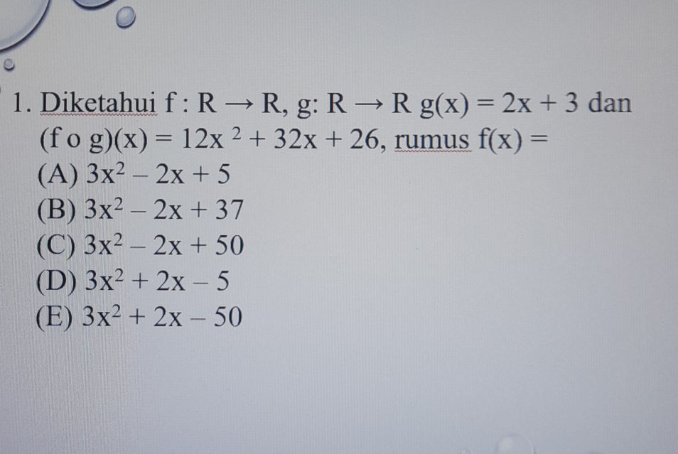 1 Diketahui f RR g RR g(x) = 2x + 3 dan | StudyX
