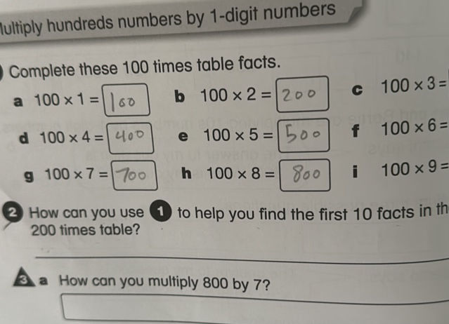 Multiply hundreds numbers by 1-digit numbers