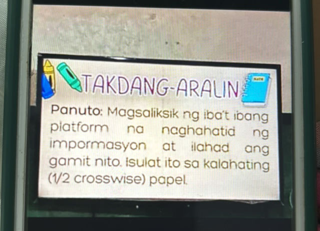 TAKDANG-ARALIN Panuto Magsaliksik ng ibat | StudyX
