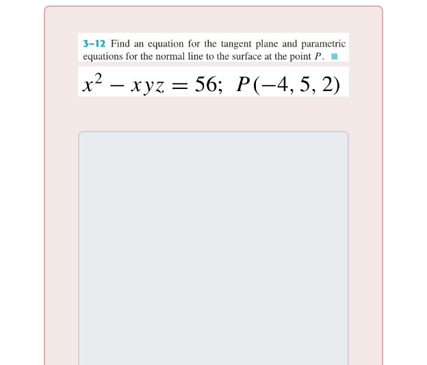 3-12 Find an equation for the tangent plane | StudyX