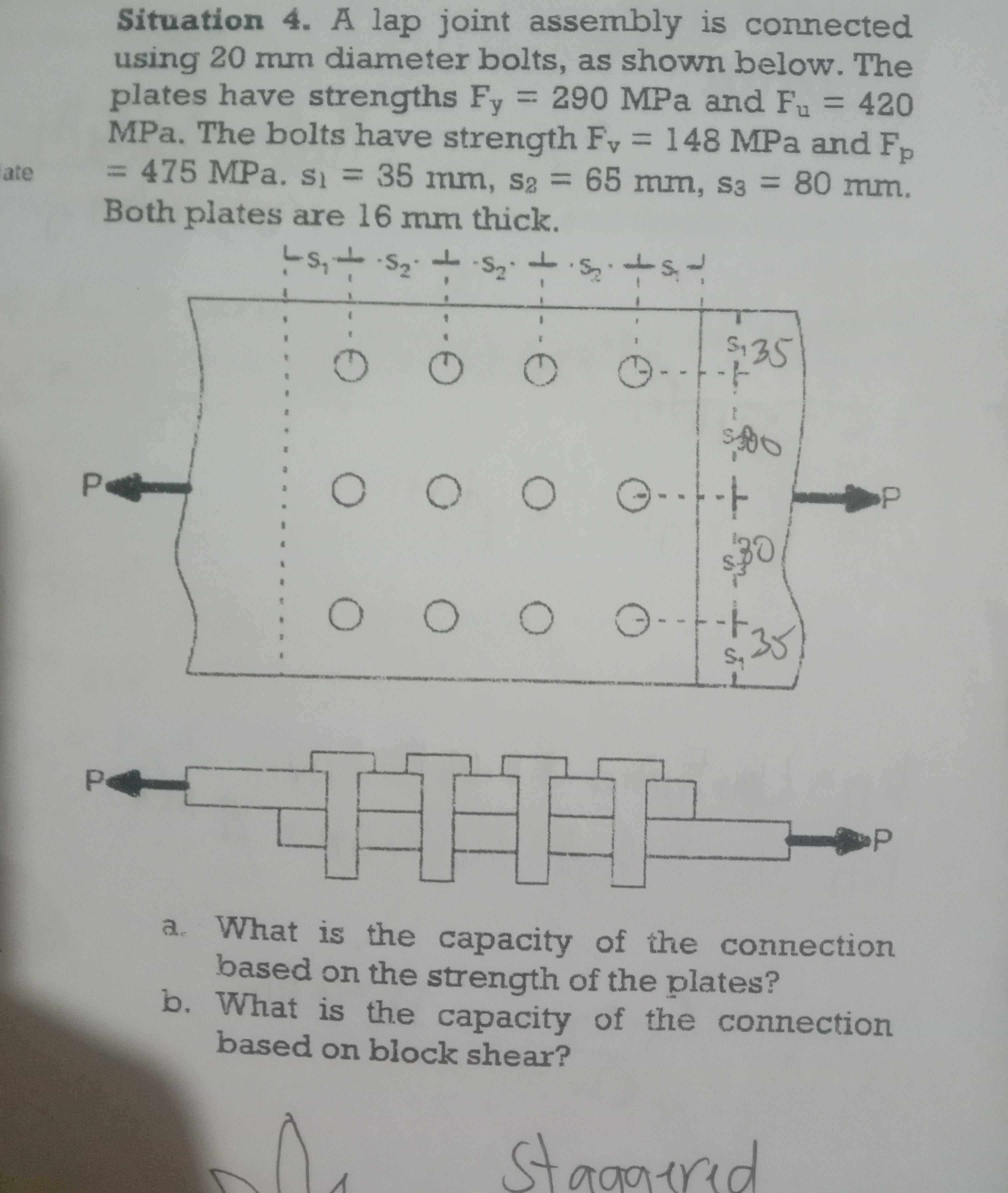 Situation 4 A lap joint assembly is | StudyX